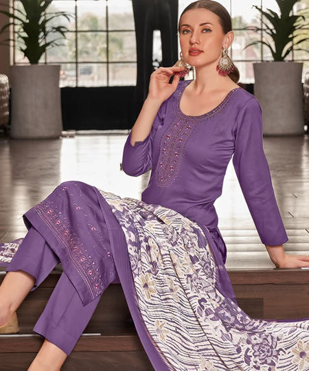 Bahaar Collection – Satin Salwar Suits & Embroidered Dress